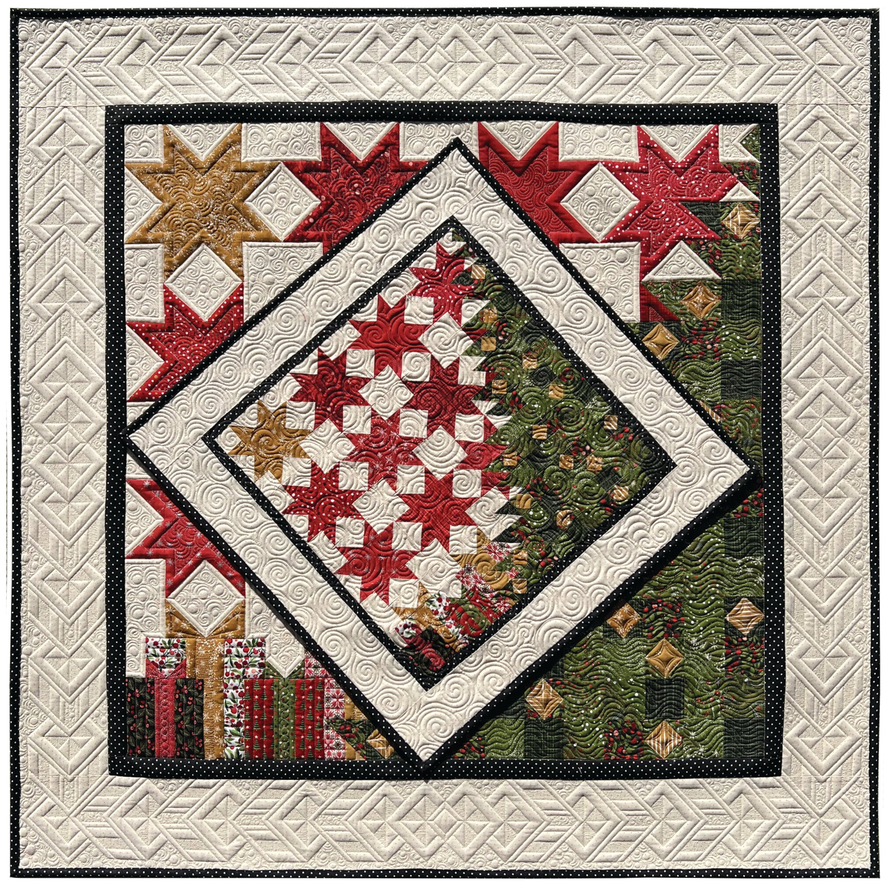 Patchwork Christmas Wall Hanging, Mini Quilt, and Pillows pattern ...